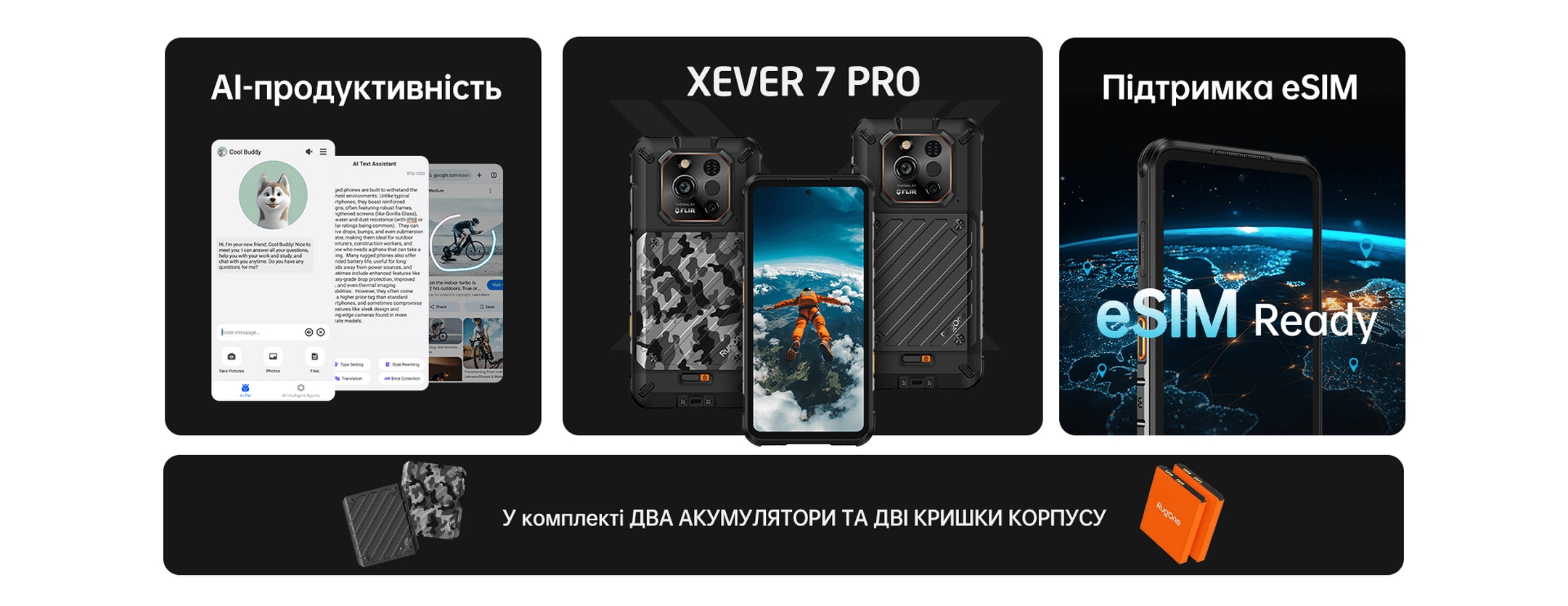 Смартфон RugOne Xever 7 Pro 12/512GB Black (Xever 7 Pro)